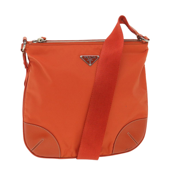 Prada | Bags | Prada Shoulder Bag Nylon Orange Auth Ep766 | Poshmark